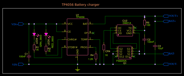 TP4056 With Protection Resources - EasyEDA