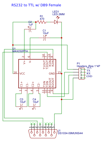 RS232 to TTL w/ DB9 Female Resources - EasyEDA
