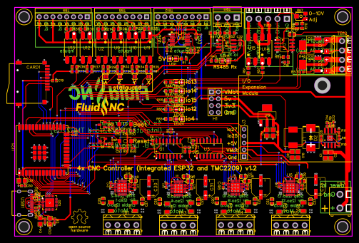 Layout 4x CNC Controller (ESP32 and TMC2209) Resources - EasyEDA
