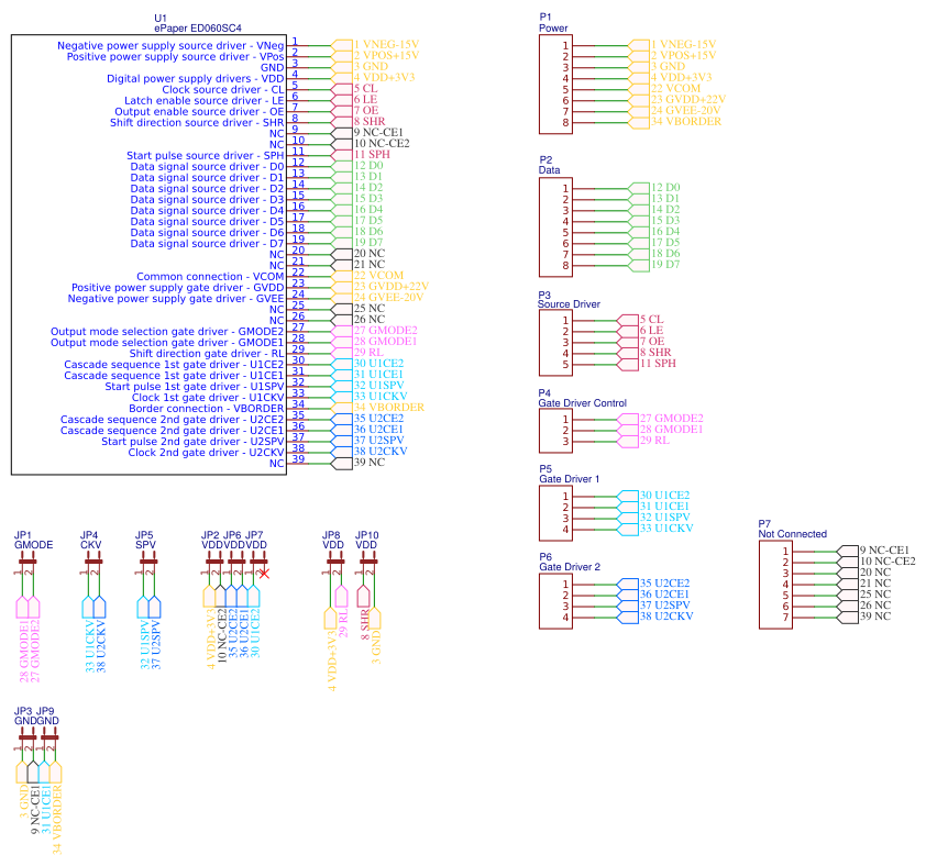 ePaper 39 pin breakout rev.A 10/16 - EasyEDA