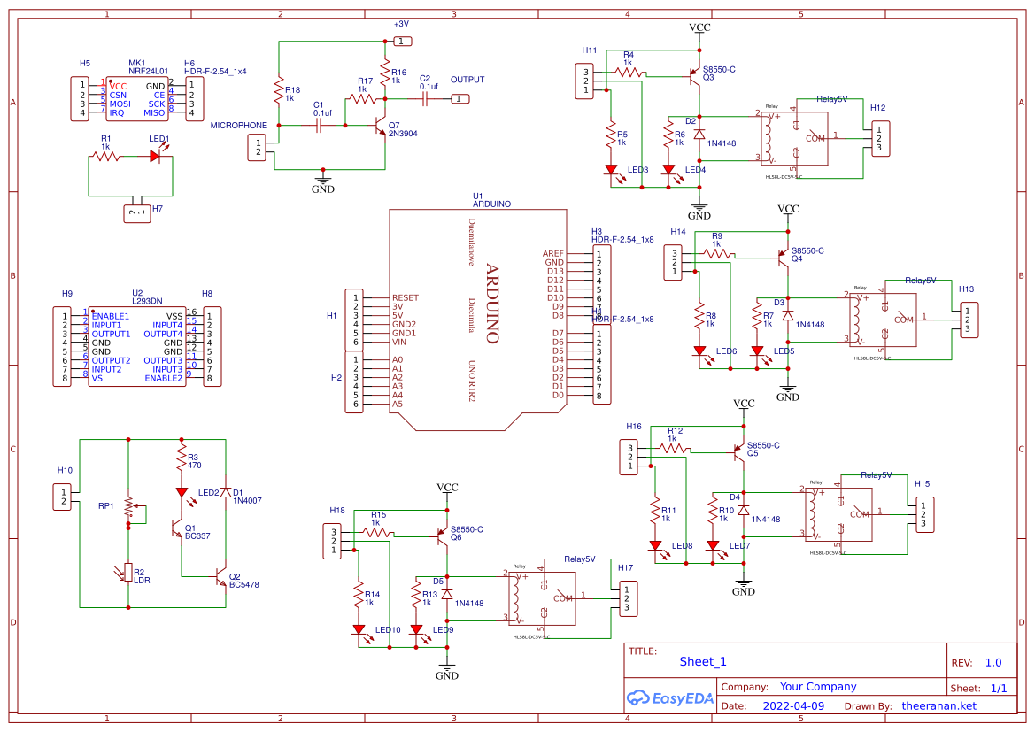 NRF24L01 RF module - EasyEDA open source hardware lab