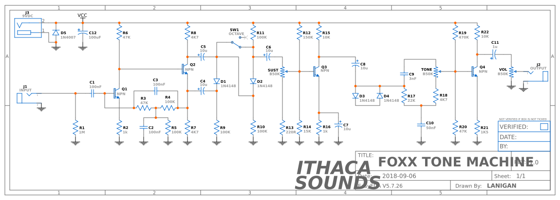 FOXX TONE MACHINE (TH) - EasyEDA open source hardware lab