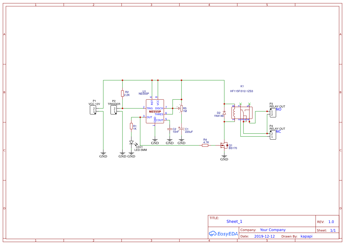 TIMER DELAY 555 - EasyEDA open source hardware lab