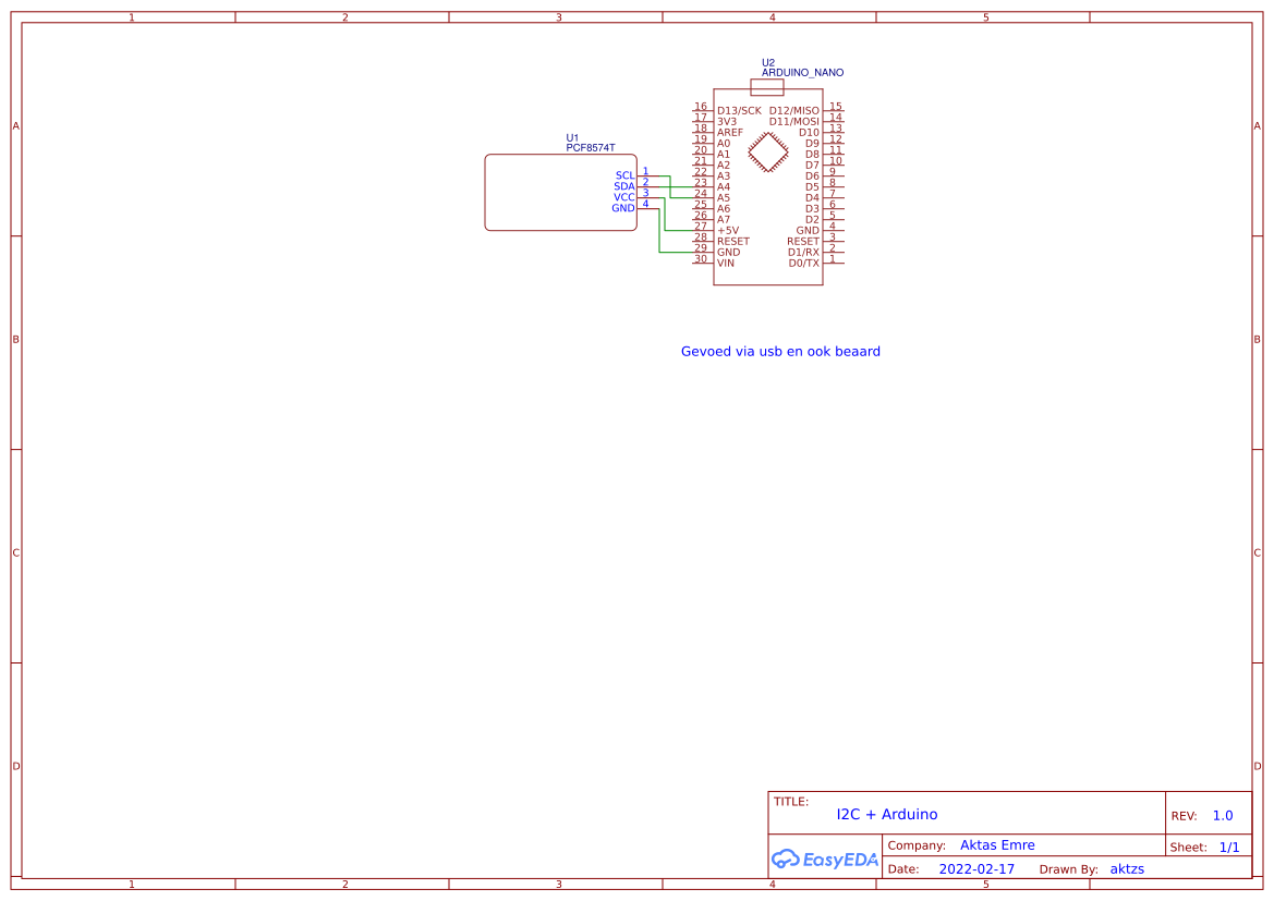 I2C Adapter With Arduino Uno - EasyEDA open source hardware lab