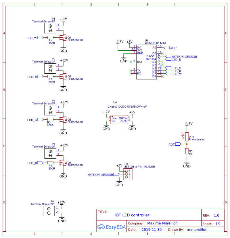 IoT LED controller - EasyEDA open source hardware lab