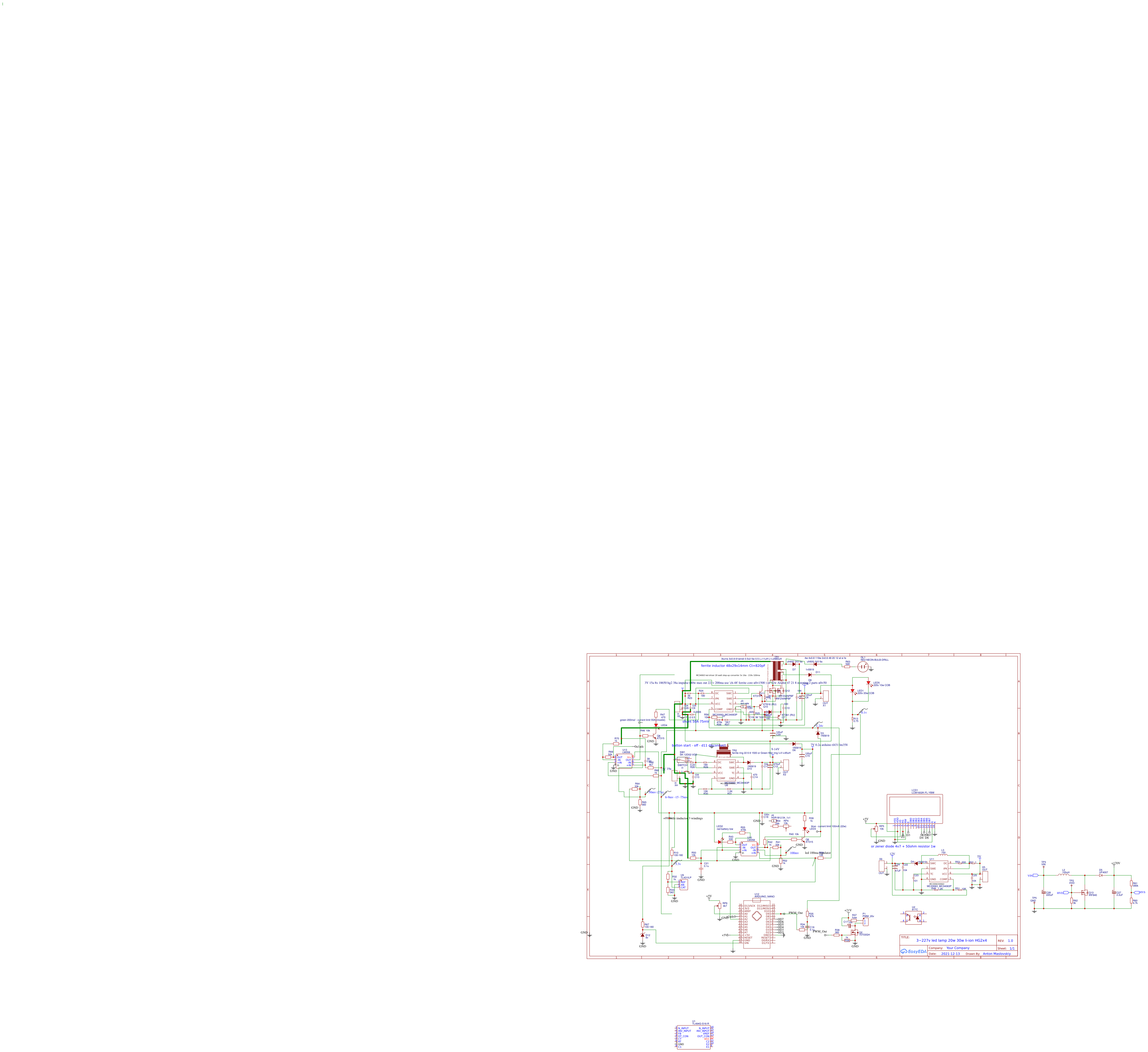 30w ledlamp arduino pwm mc34063 - EasyEDA open source hardware lab
