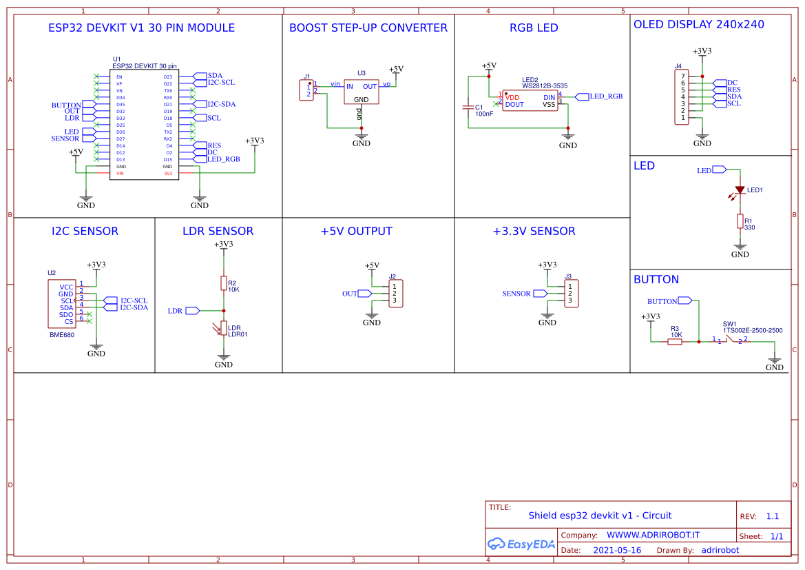 esp32 devkit v1 Shield - EasyEDA open source hardware lab