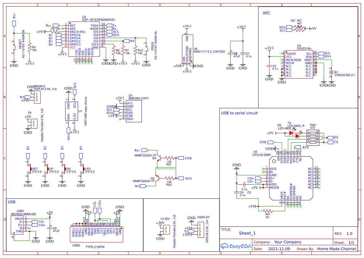 BigDisplay ESP8266 - EasyEDA open source hardware lab