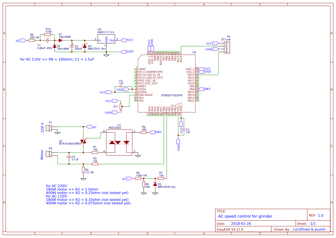 AC speed control for grinder copy - EasyEDA