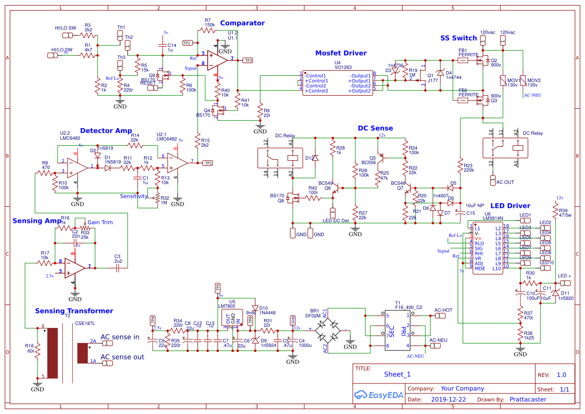 Test Rig PCB scheme - EasyEDA open source hardware lab