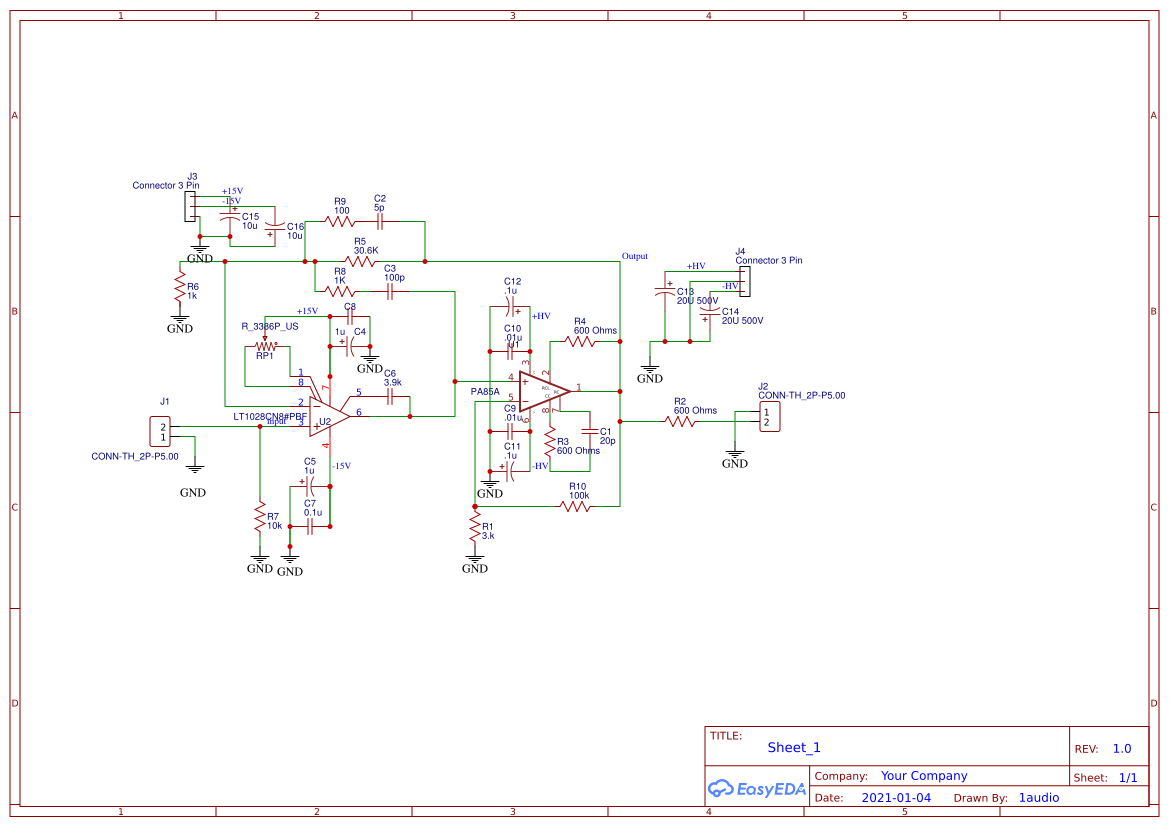 HV Amp - EasyEDA open source hardware lab