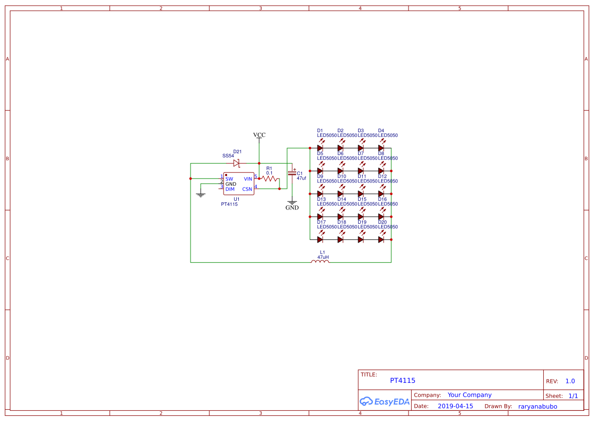 7watts LED driver - EasyEDA open source hardware lab
