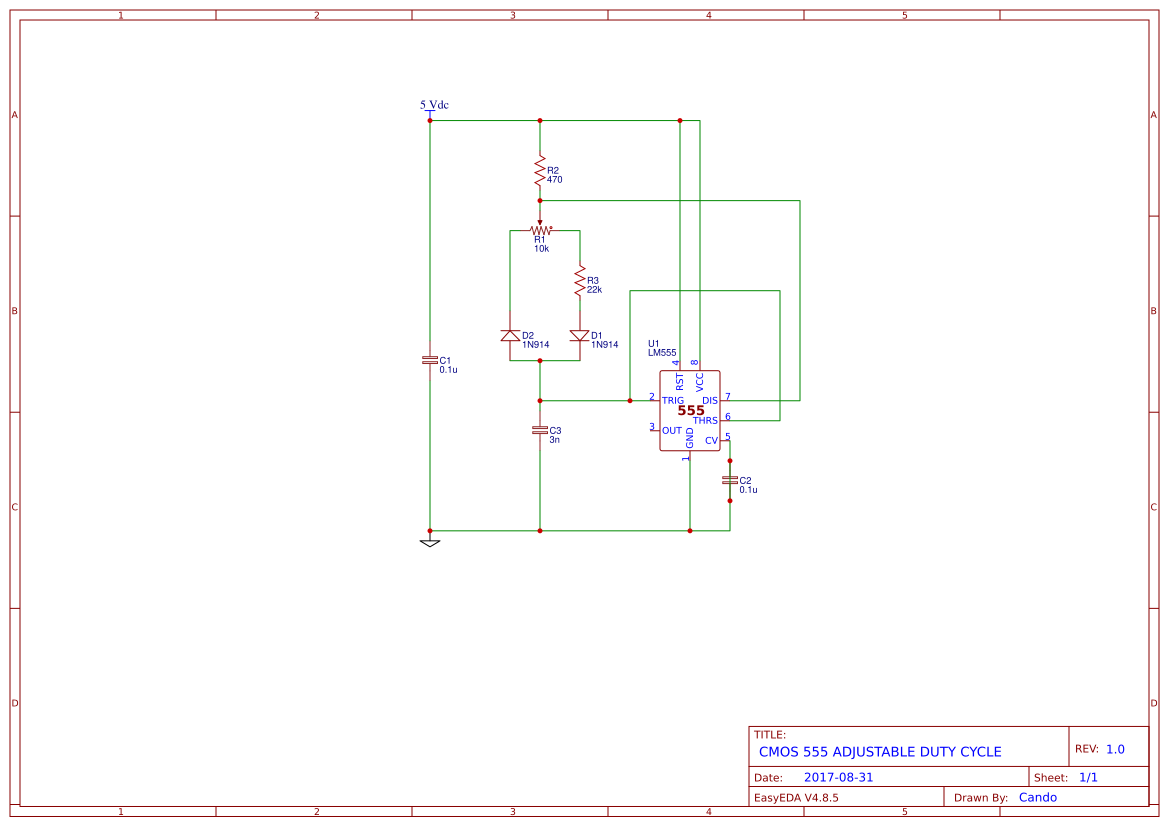 CMOS 555 ADJUSTABLE DUTY CYCLE - 1A - EasyEDA open source hardware lab