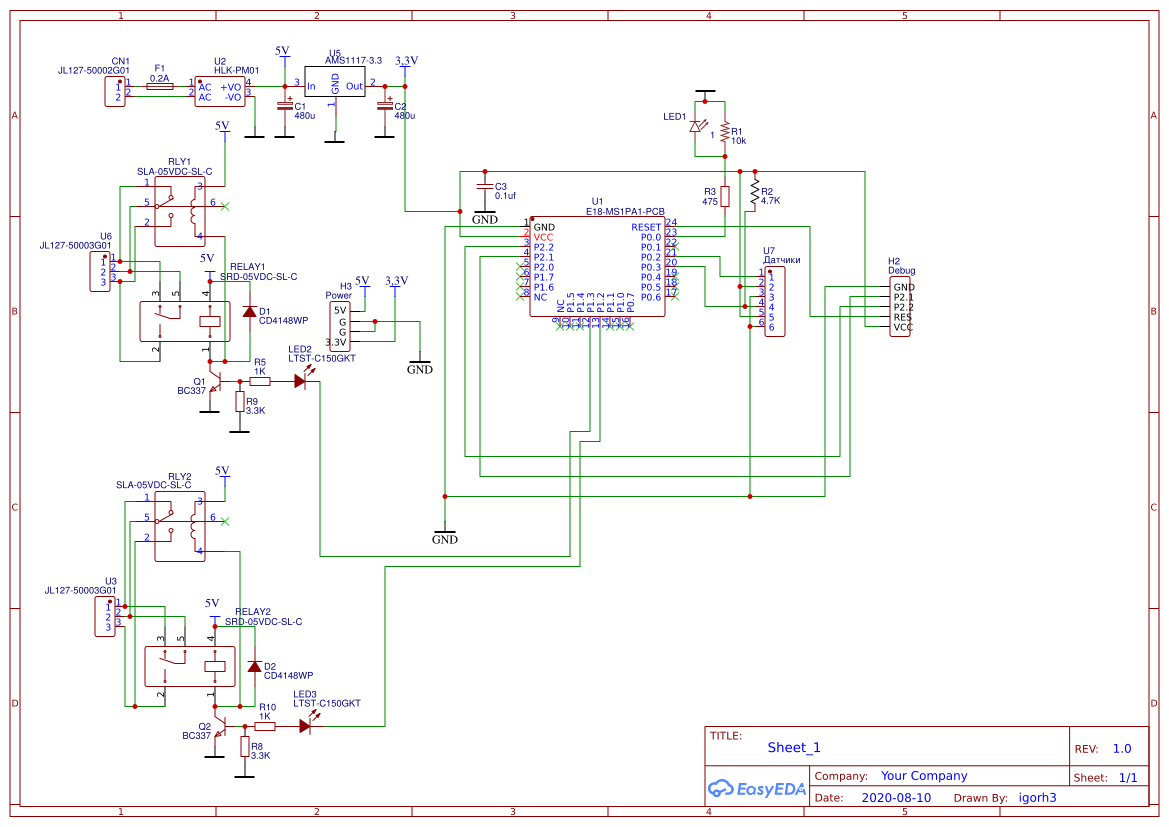 Relay Zigbee 30A - EasyEDA open source hardware lab