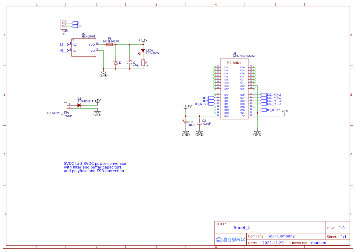 S2-MINI breakout board AC - EasyEDA open source hardware lab