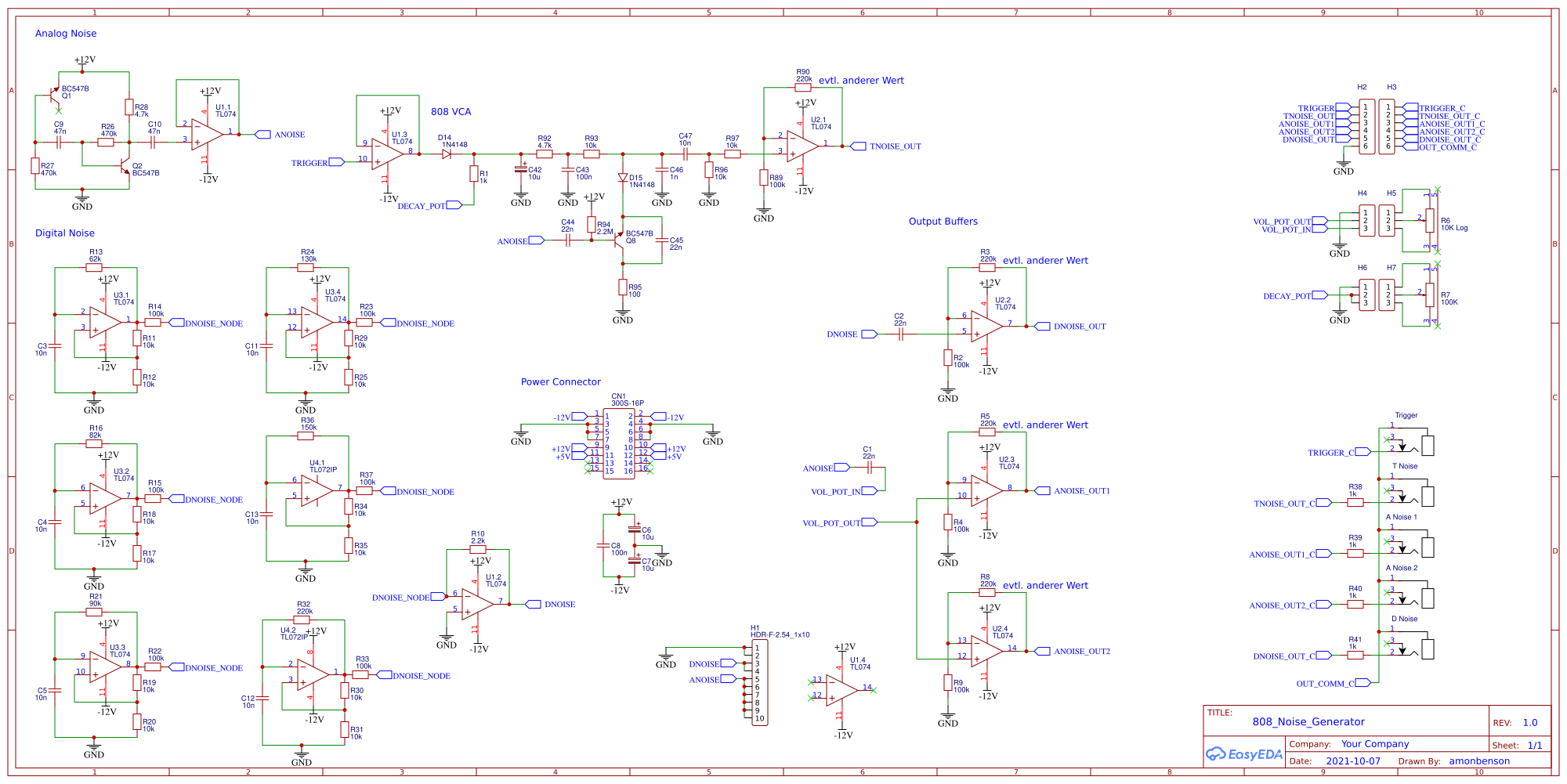 808 Noise Generator - EasyEDA open source hardware lab