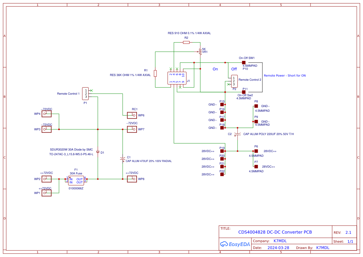 DC-DC Converter PCB for CDS4004828 - OSHWLab