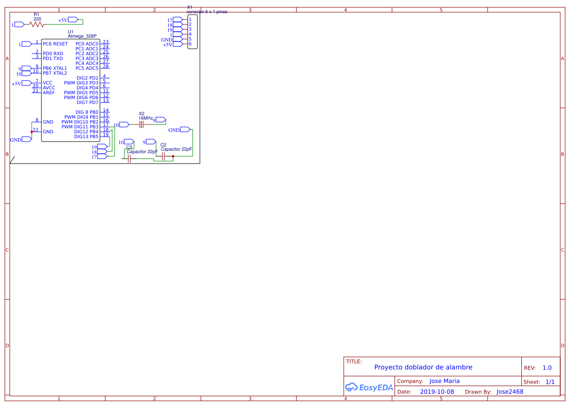 Doblador de alambre (proyecto) - EasyEDA open source hardware lab