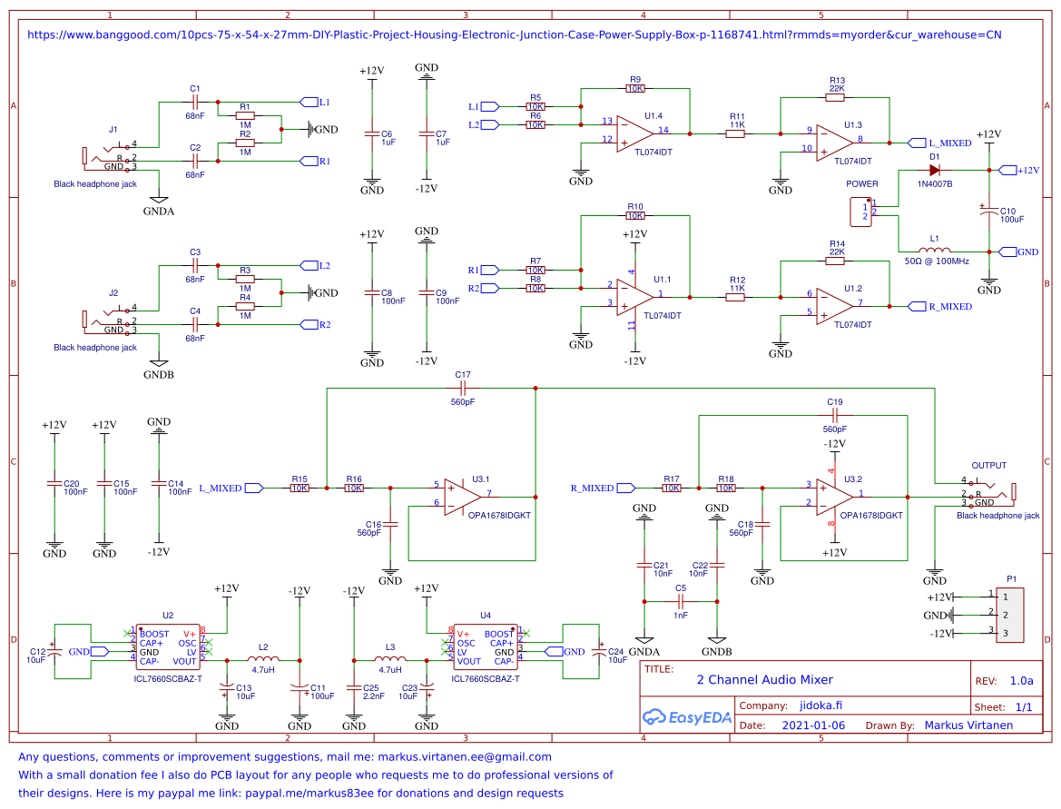 2ch_audio_mixer_v1.0 - OSHWLab