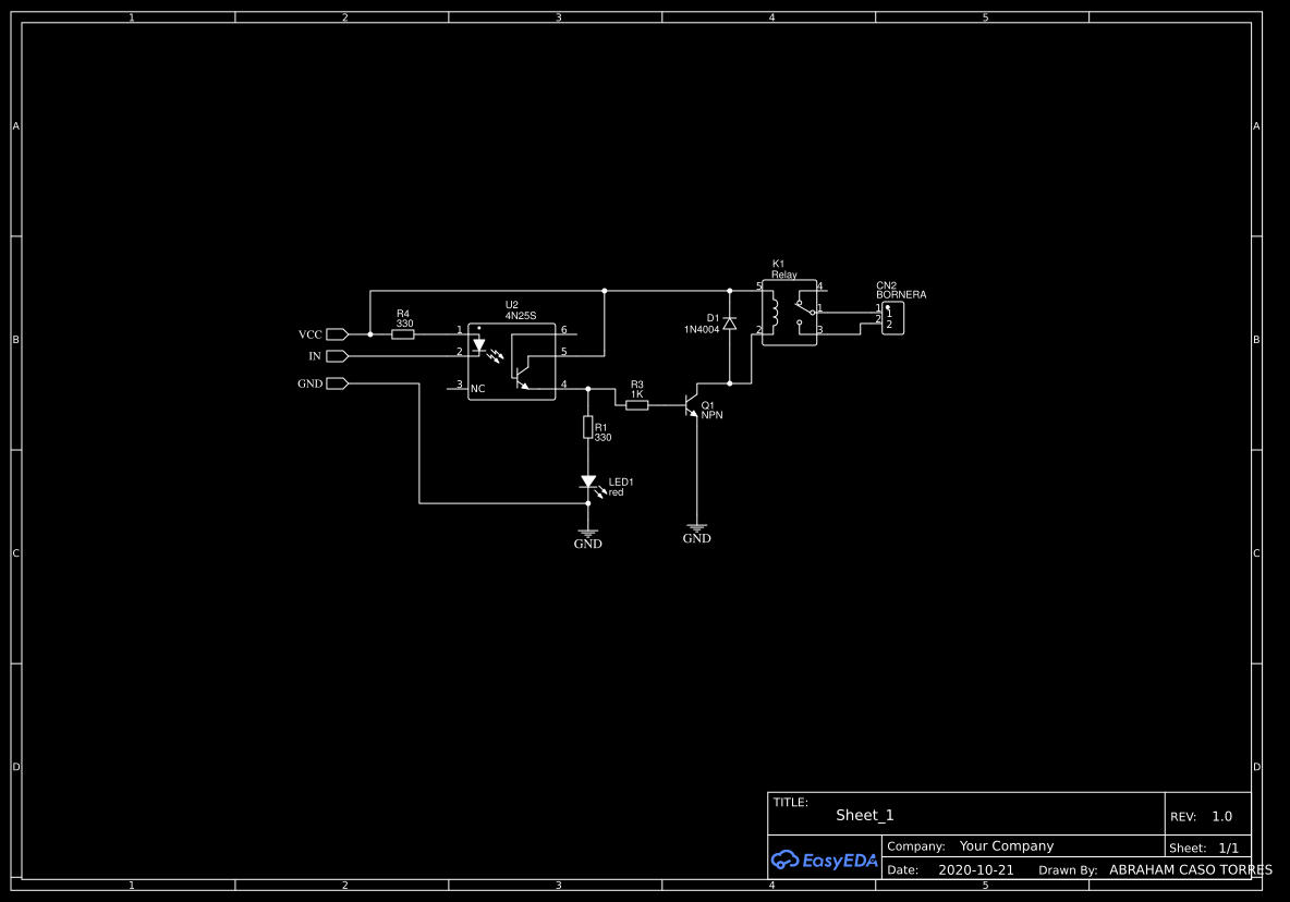 Modulo rele 1 canal - Platform for creating and sharing projects - OSHWLab