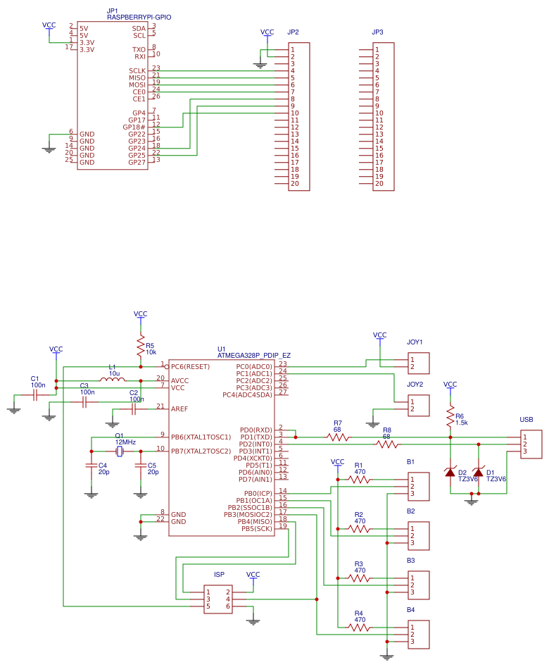Mini-cade interface board - EasyEDA open source hardware lab