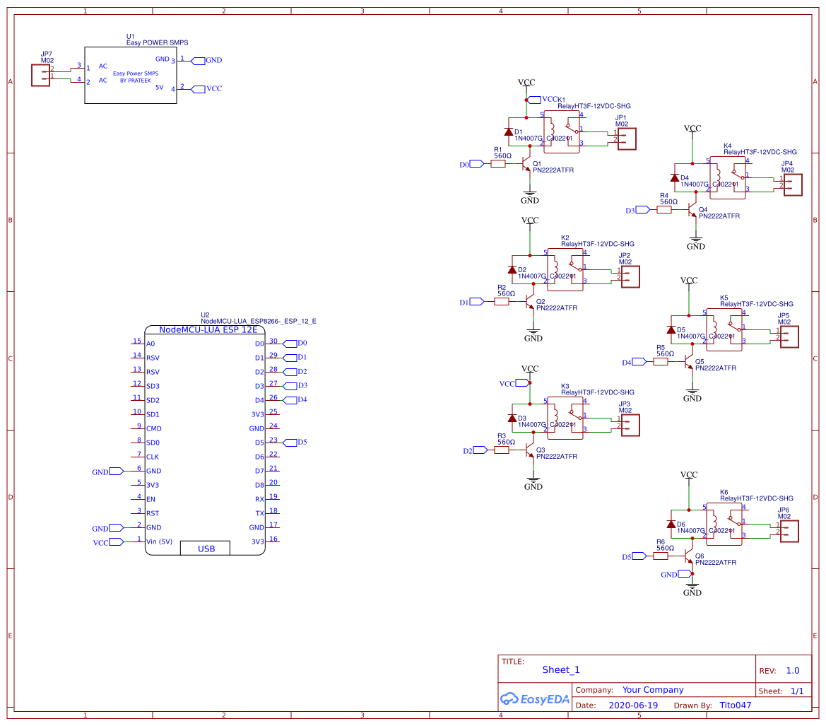 IOT Relay Module - EasyEDA open source hardware lab
