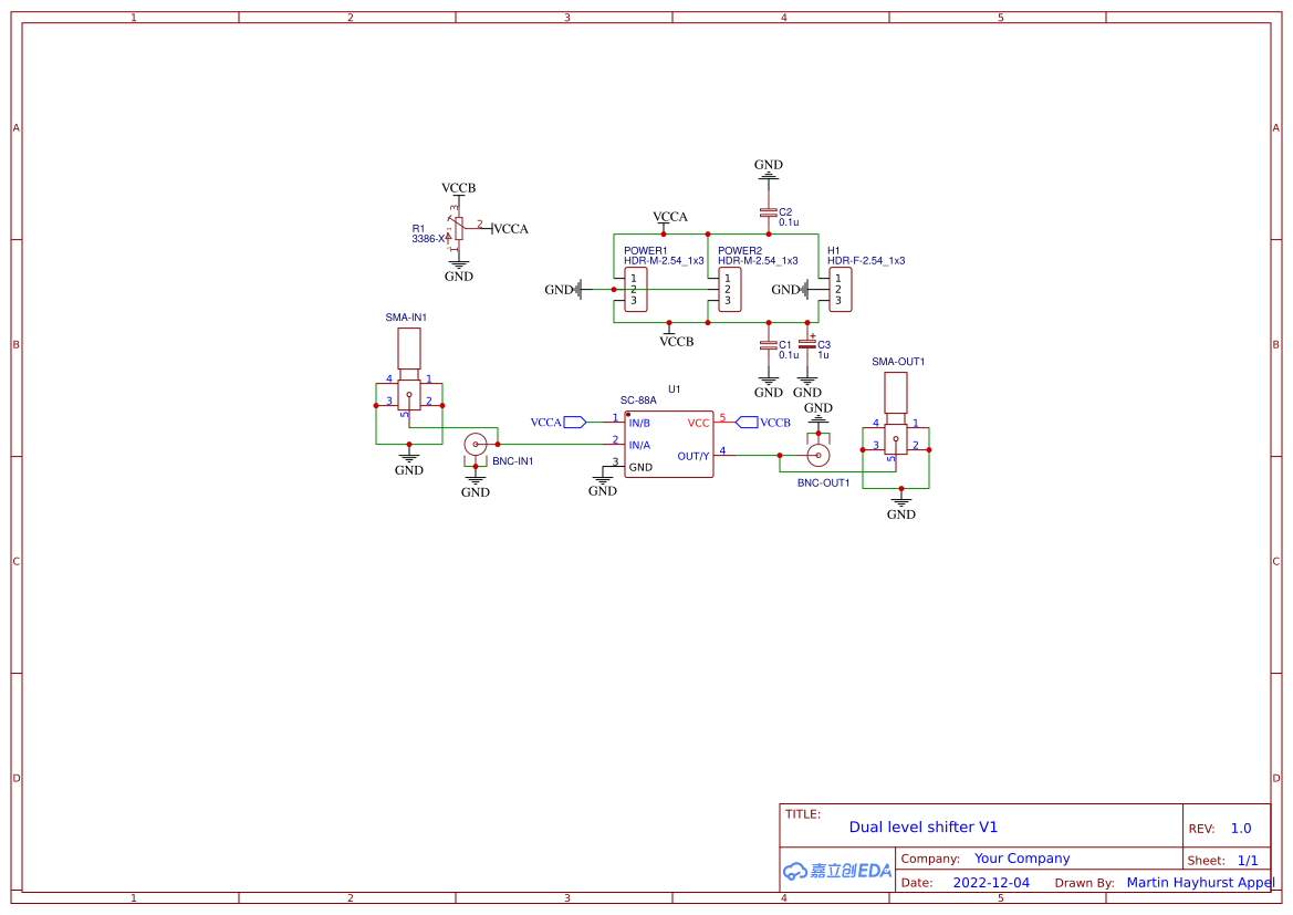 BNC TTL Level shifter - EasyEDA open source hardware lab