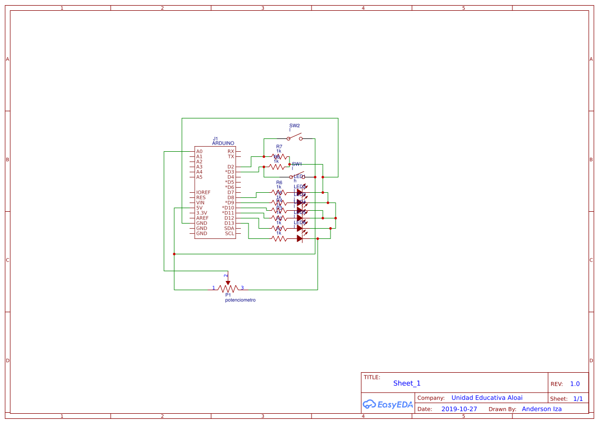 encendido de diodos - EasyEDA open source hardware lab