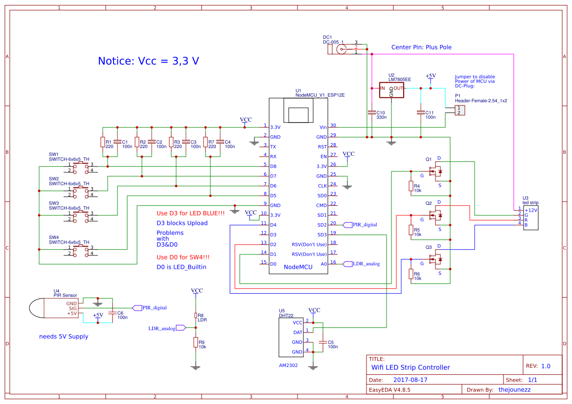 WiFi_LED_Strip_Controller - Platform for creating and sharing projects - OSHWLab