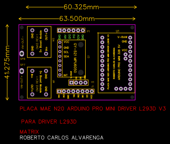 PLACA MAE N20 ARDUINO PRO MINI DRIVER L293D V3 - OSHWLab