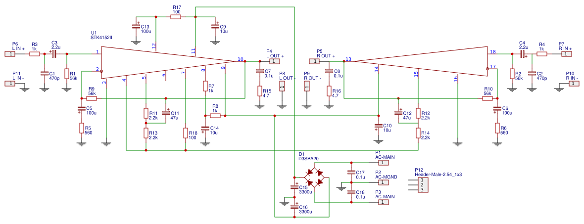 STK4152 amplifier - OSHWLab
