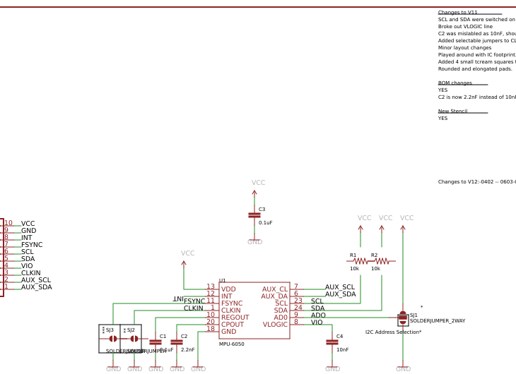 SparkFun Triple Axis Accelerometer and Gyro Breakout - MPU-6050 - EasyEDA open source hardware lab