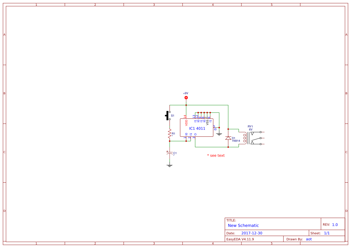 Time Delay for Relay using CD4011 - EasyEDA open source hardware lab