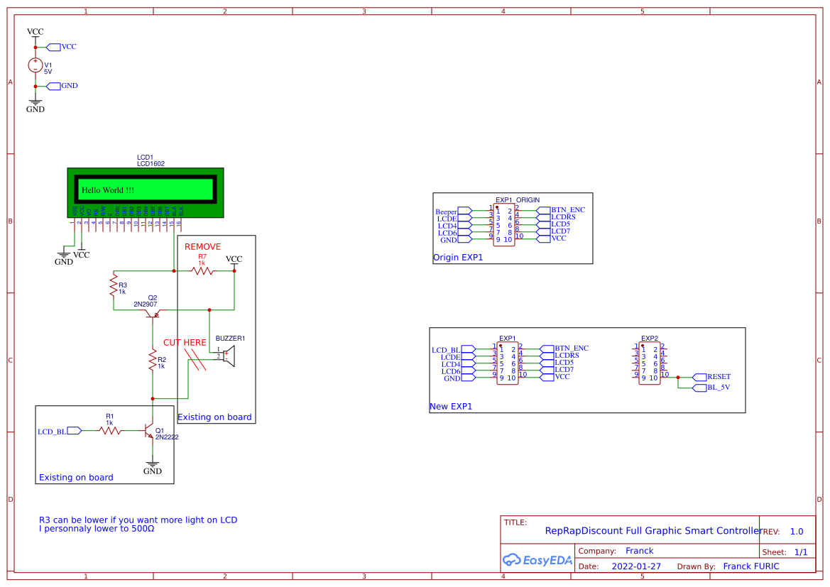 RepRapDiscount for 3D printer - OSHWLab