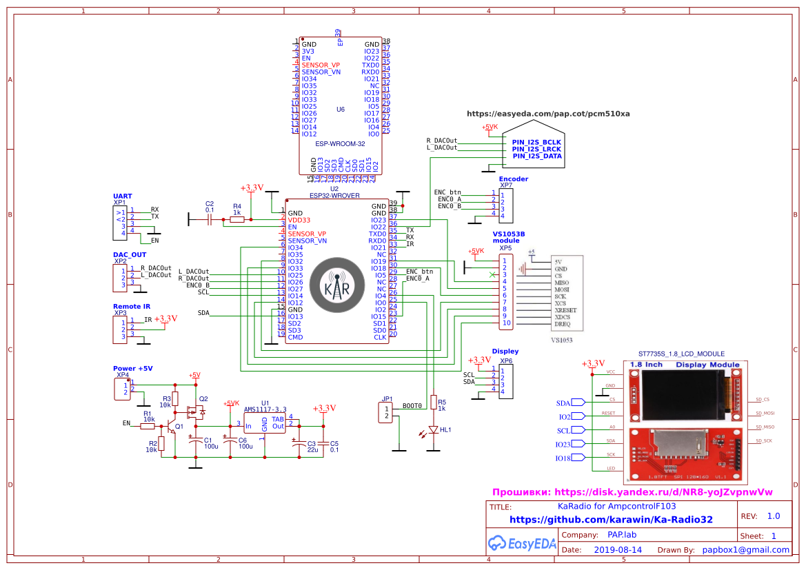 KaRadio32_ESP32-WROVER - EasyEDA open source hardware lab