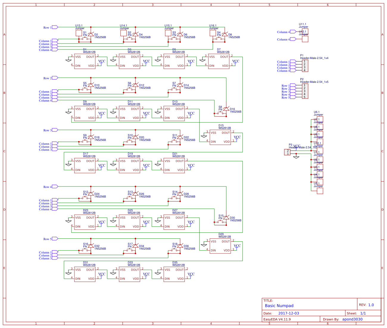 Arduino Mechanical Keypad RGB - OSHWLab