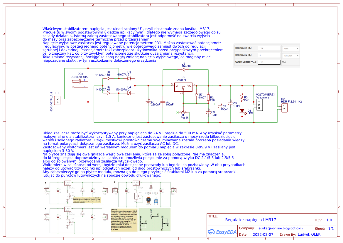 Regulator napięcia LM317 - OSHWLab