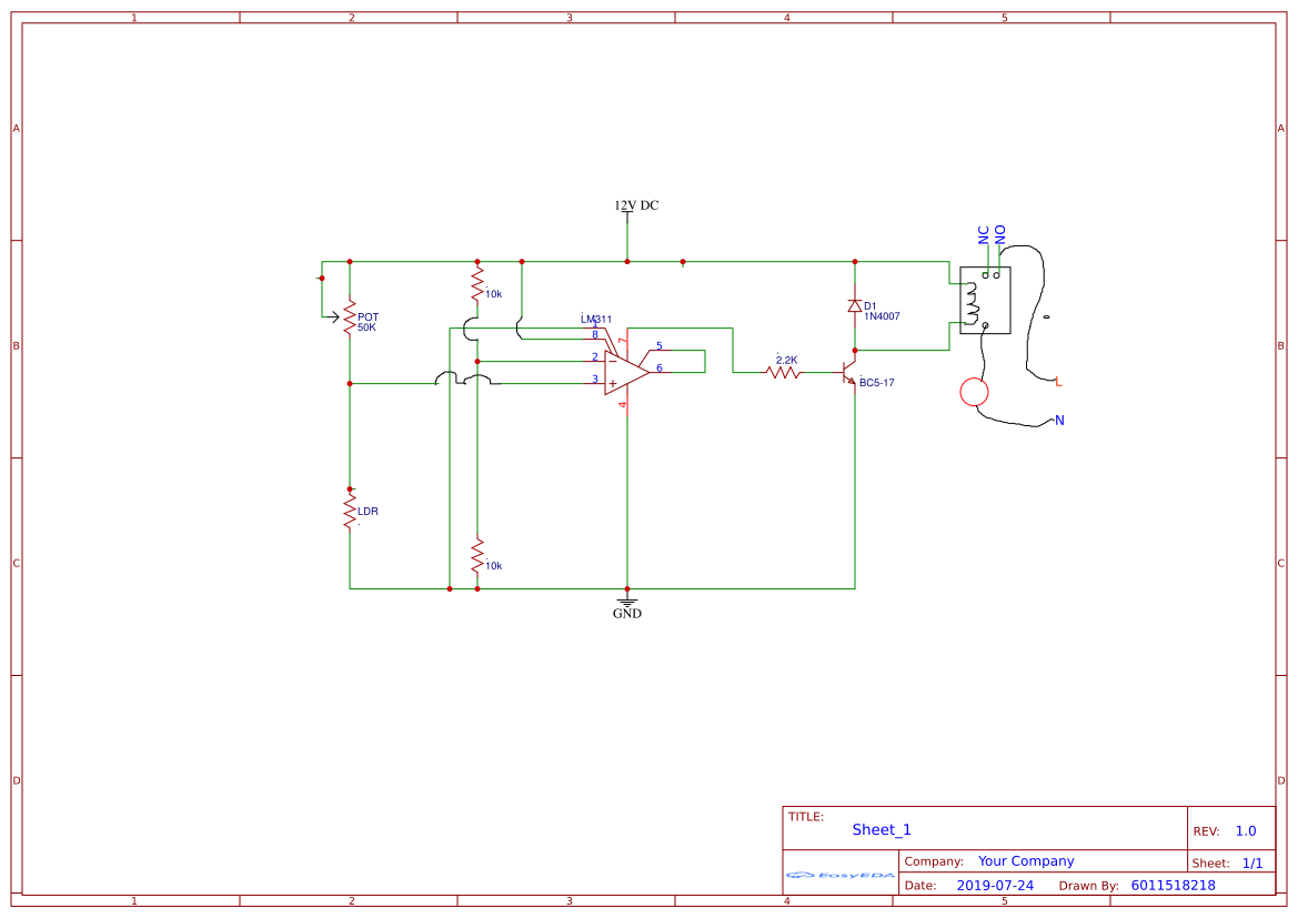 open circuit, turn off the light with light1 - Platform for creating and sharing projects - OSHWLab