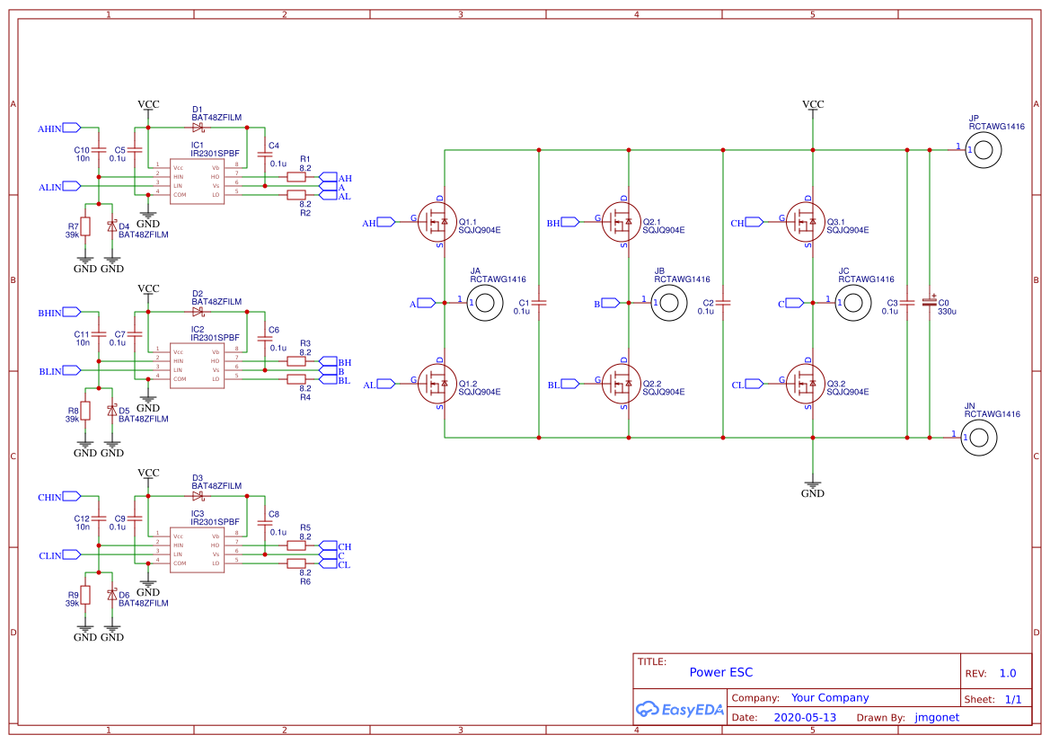 I2C Controlled 2S-4S Brushless ESC - OSHWLab