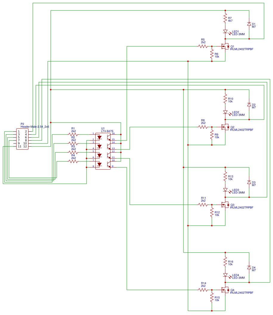 N-Mosfet 4 channel opto - OSHWLab