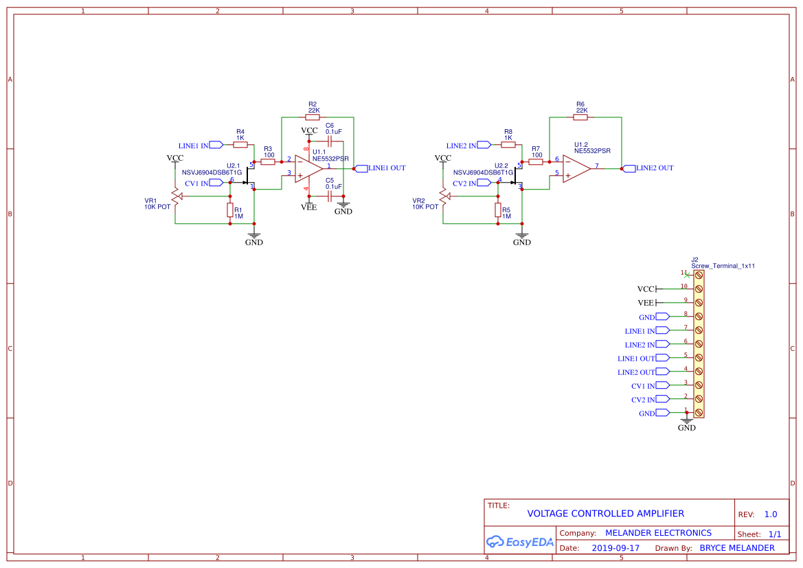 ModSynth VCA - EasyEDA open source hardware lab