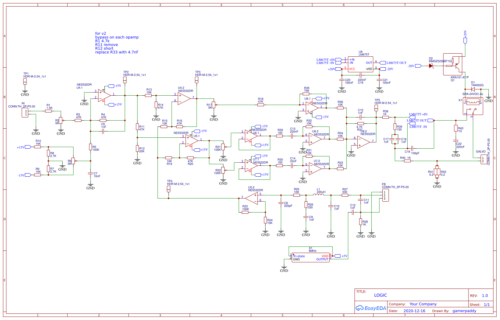Closed loop galvo driver - EasyEDA open source hardware lab