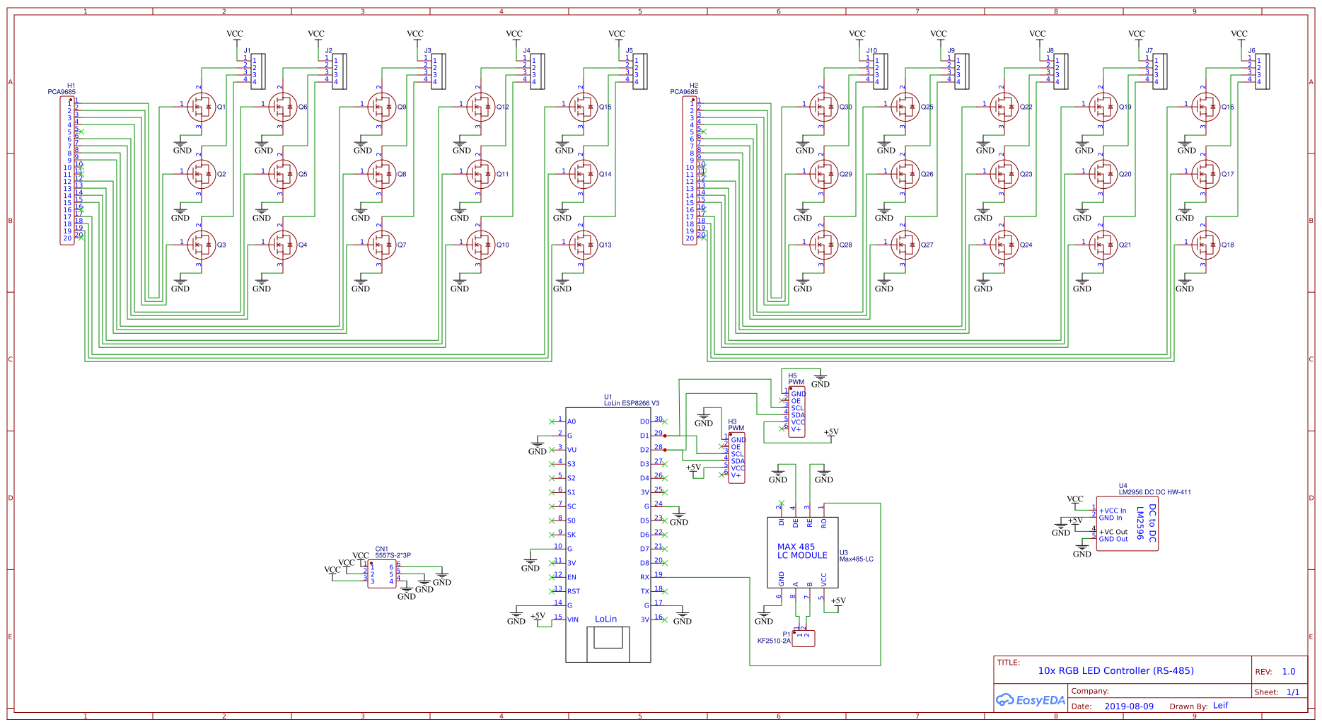 PWM RGB Controller - EasyEDA open source hardware lab