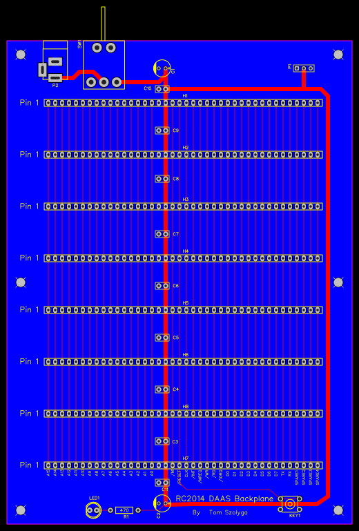 8-Slot DAAS Backplane for RC2014 Rev B - OSHWLab