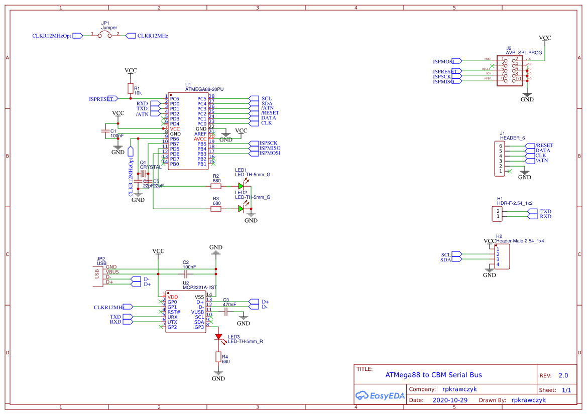 ATMega88 to Commodore Bus - OSHWLab