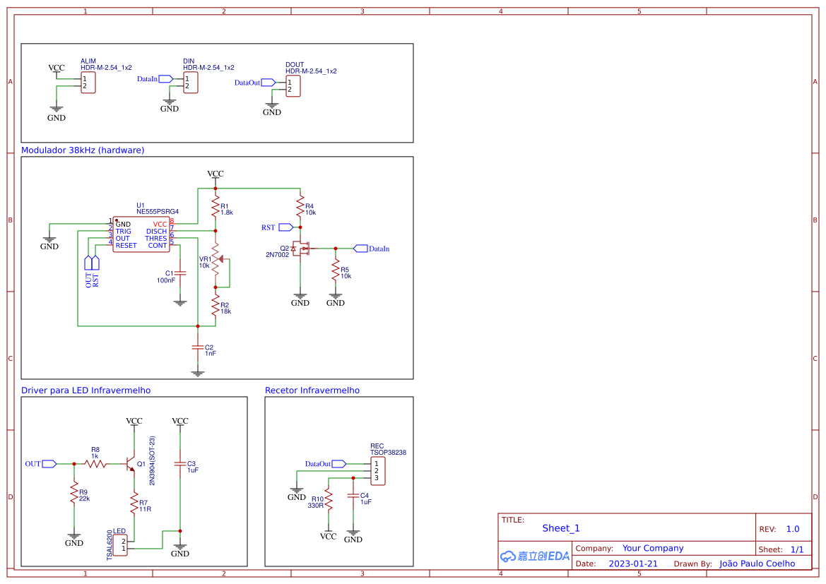 Modulated Infrared Driver V2.1 - EasyEDA open source hardware lab