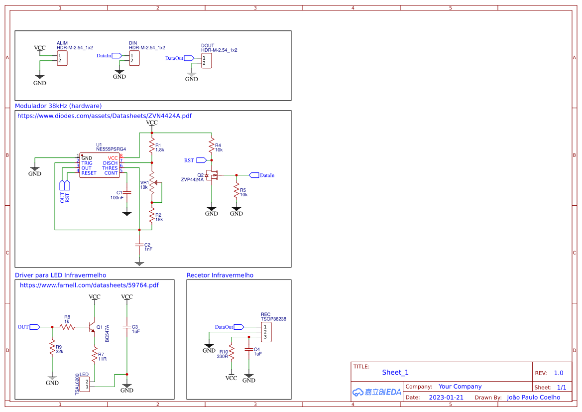 Modulated Infrared Driver V2.1 - EasyEDA open source hardware lab