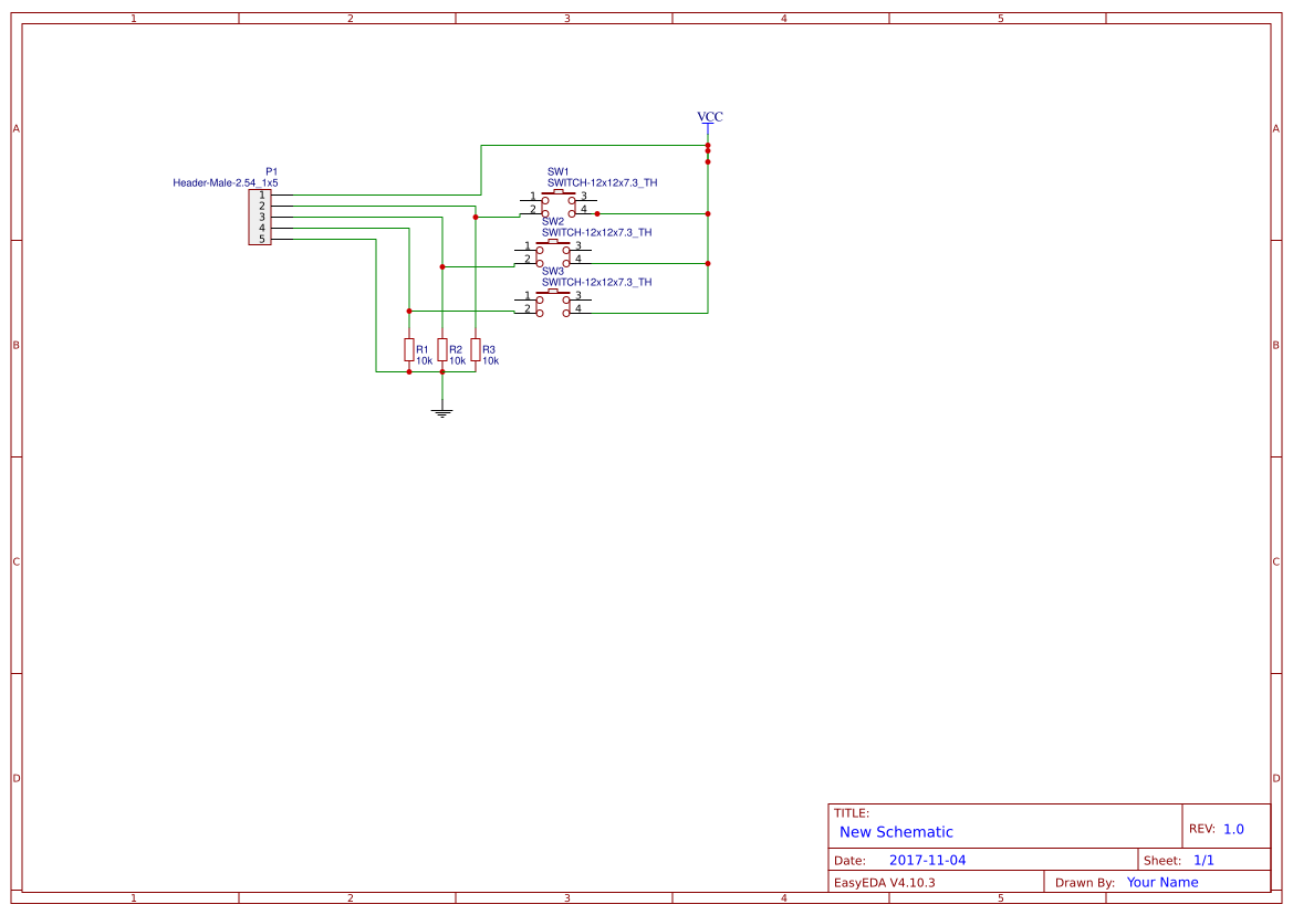 3 Push-buttons board - OSHWLab