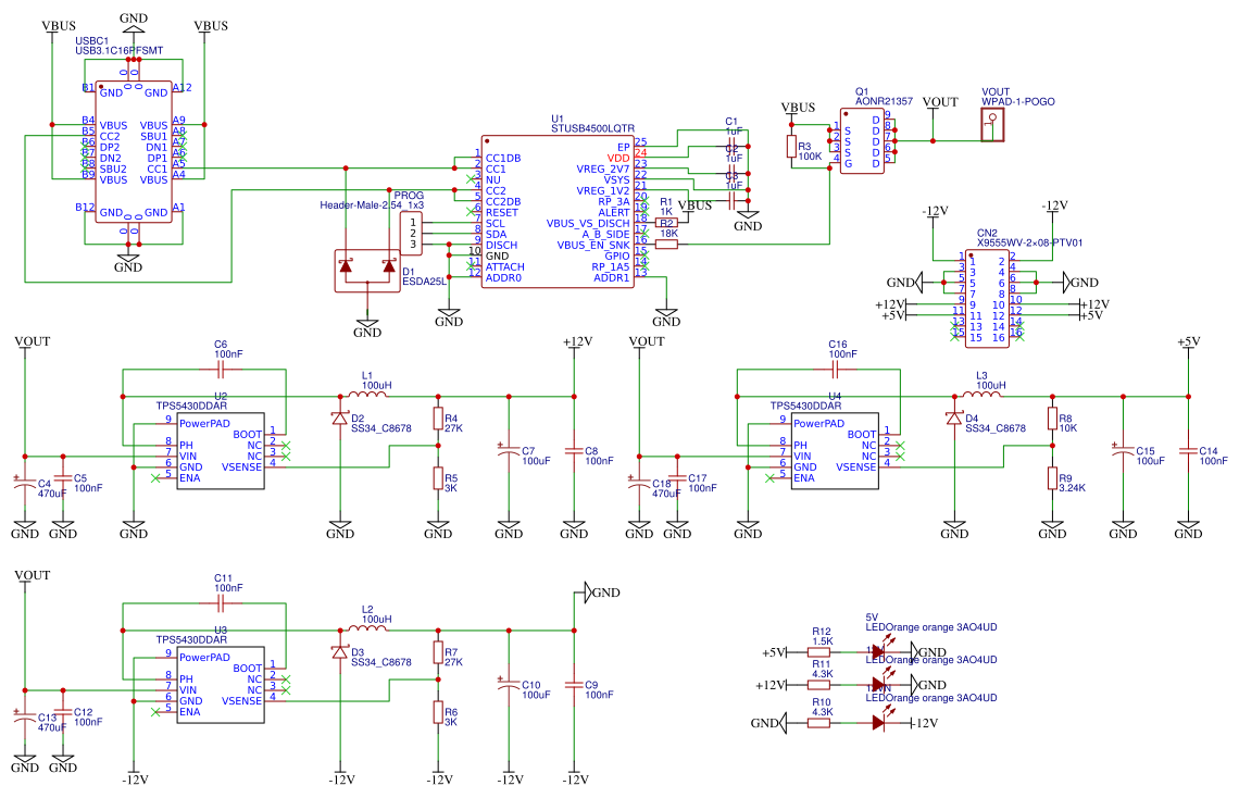 USB-C-PD Eurorack PSU - OSHWLab