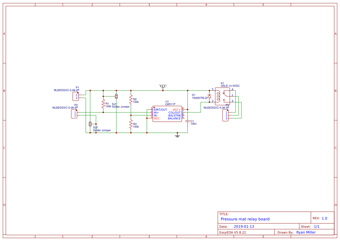 pressure mat relay - EasyEDA open source hardware lab